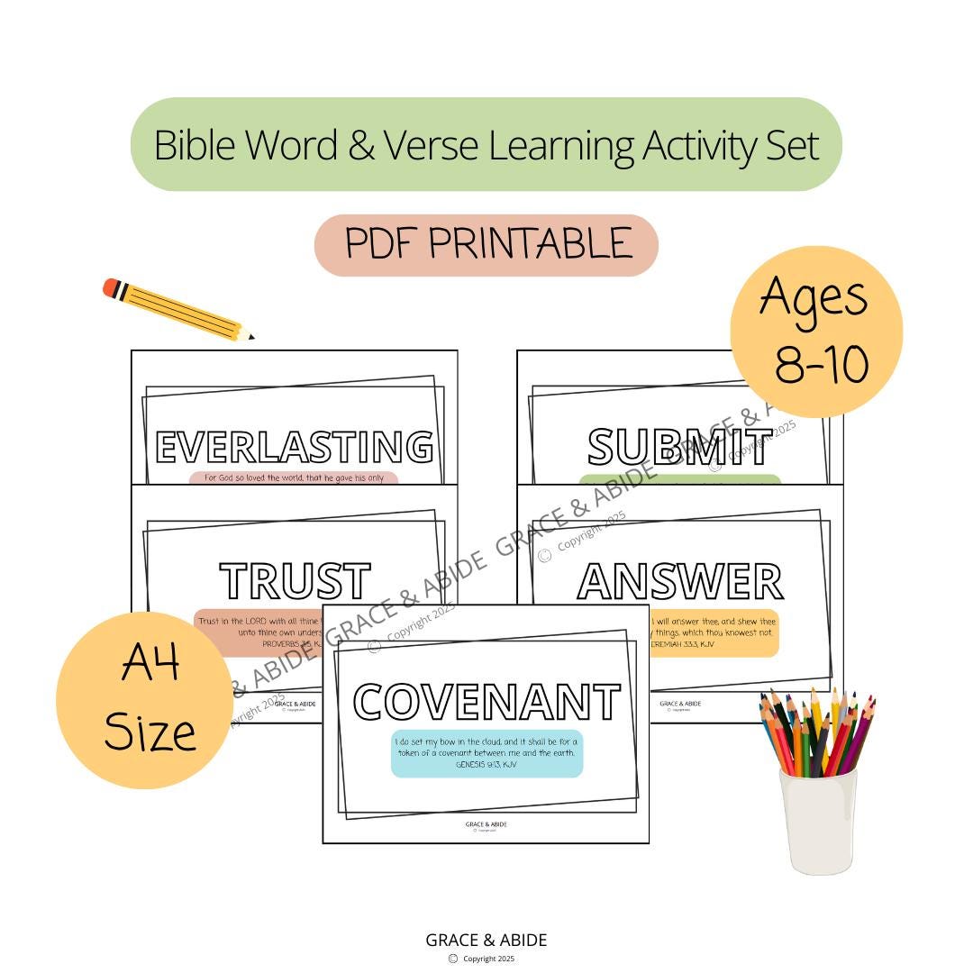 Bible Word & Verse Learning Activity Set for Children | Bible Learning ...