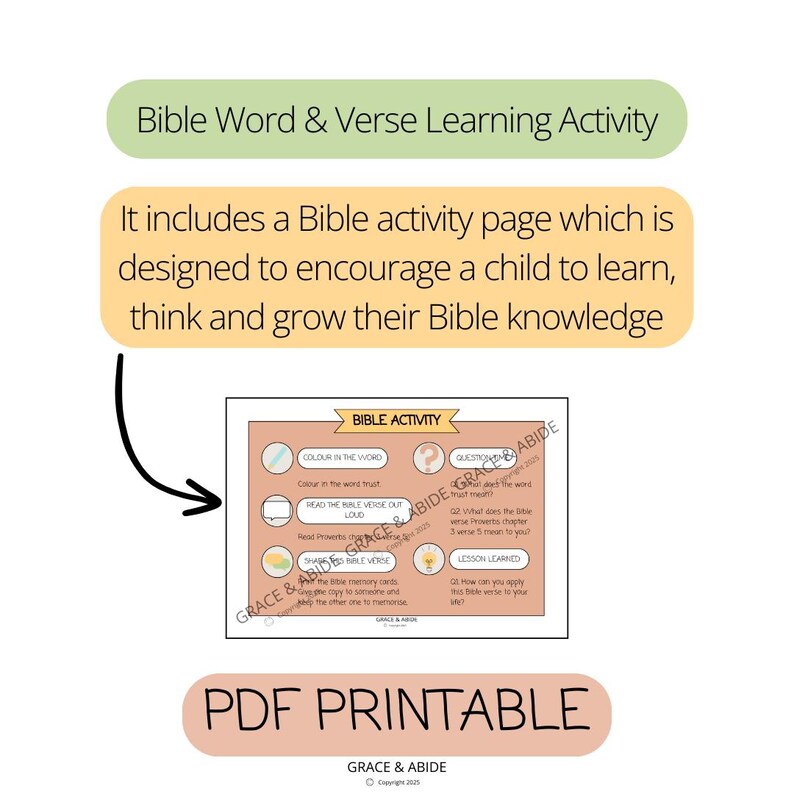 Bible Word & Verse Learning Activity for Children | Proverbs 3:5 ...