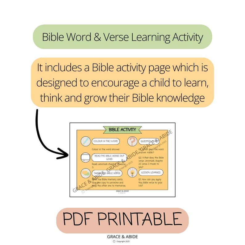 Bible Word & Verse Learning Activity for Children | Jeremiah 33:3 ...