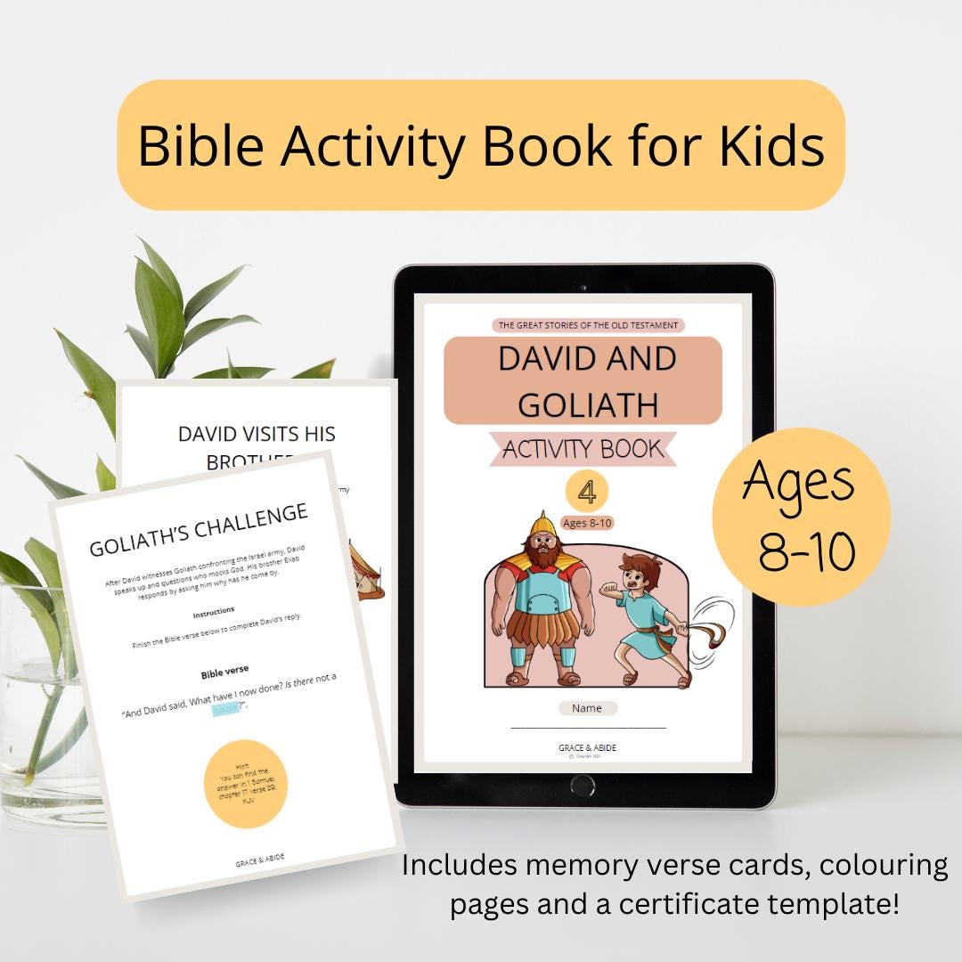David & Goliath Activity Book Bible Activity Book Printable Bible ...