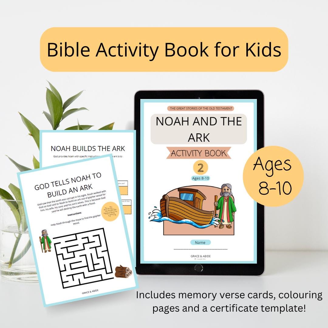 Noah & the Ark Activity Book Bible Activity Book Printable Bible ...