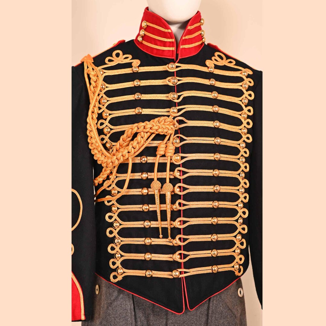 Invoice 2 Black Wool Hussar Jacket Made to Order Golden Aiguillette ...