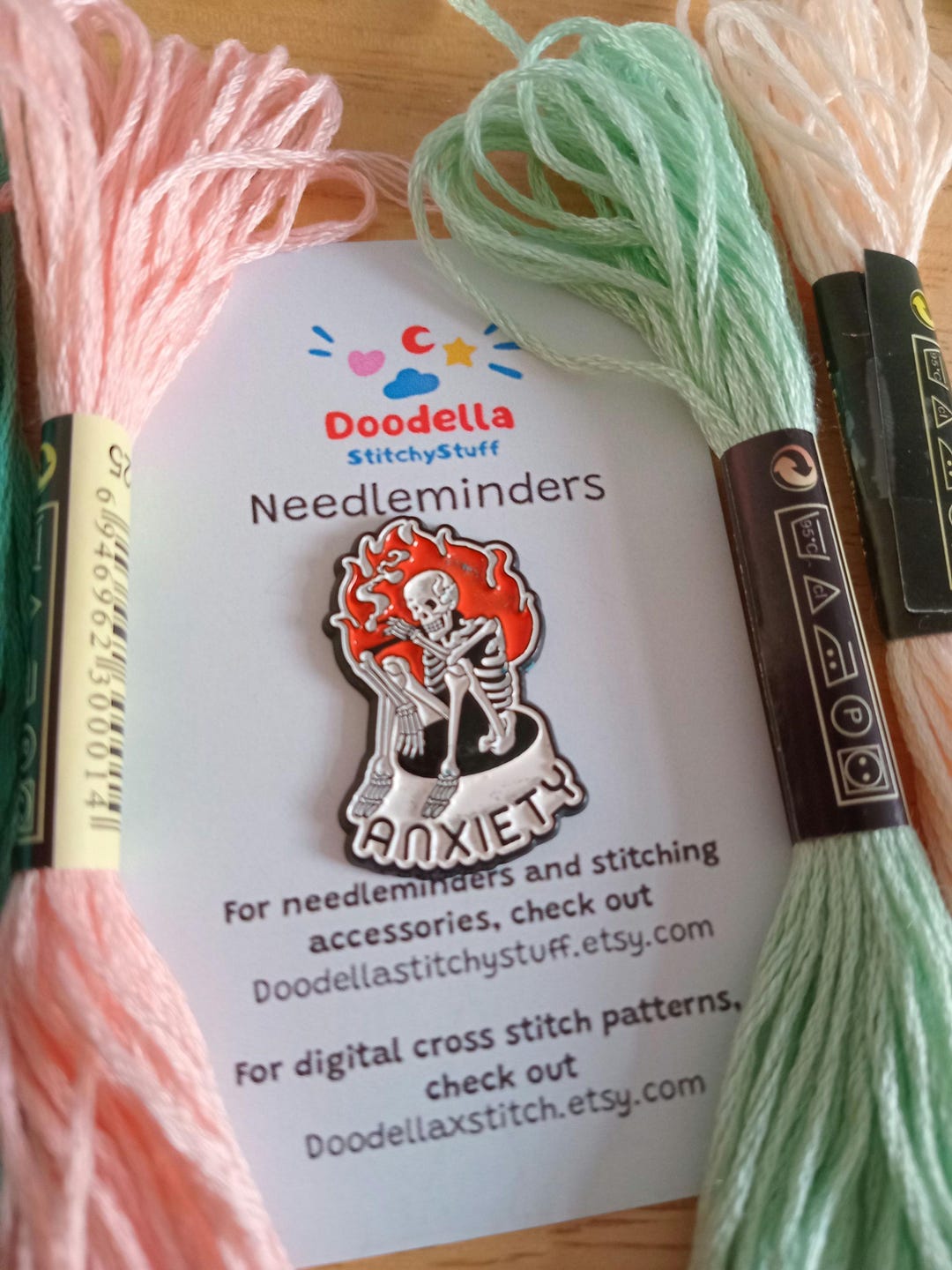 Skeleton Anxiety Skull Sassy Subversive Gothic Fall Emo Rock Needle ...