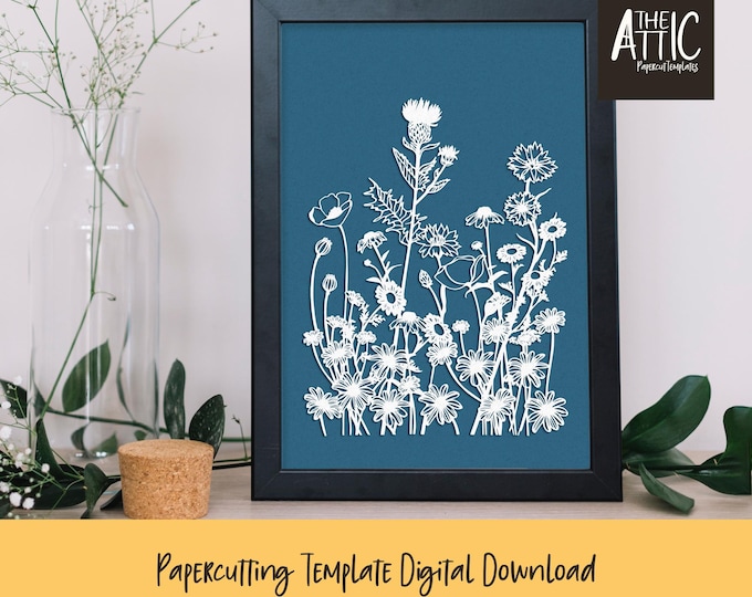 Dandelion Papercut Template | Flower Papercutting Art Cricut SVG ...