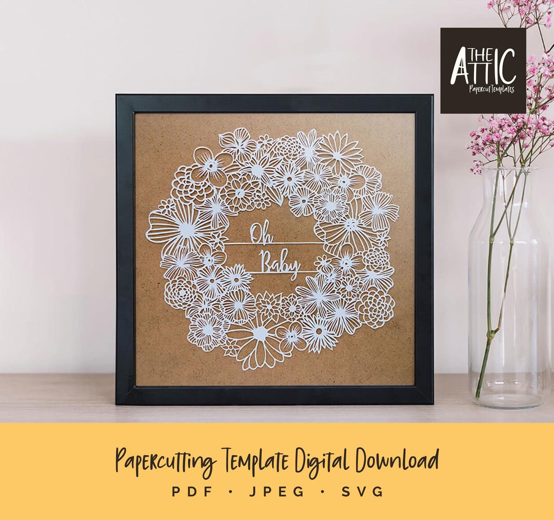 Oh Baby Papercutting Template | Newborn Baby Papercut | PDF JPEG for ...
