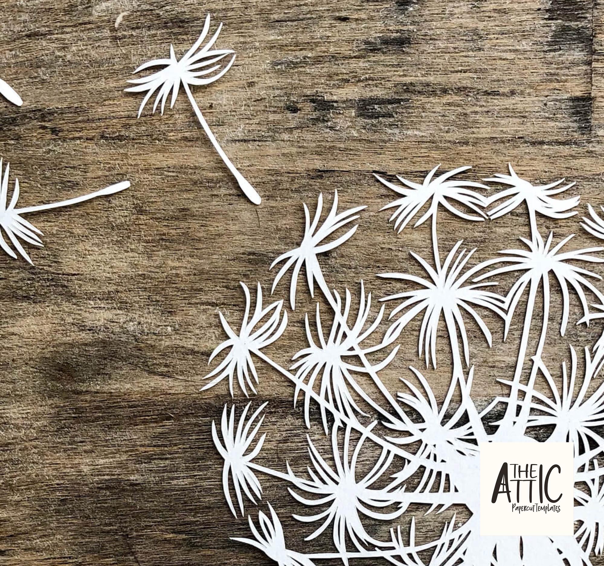 Dandelion Papercutting Template | Botanical Papercut | PDF JPEG for ...