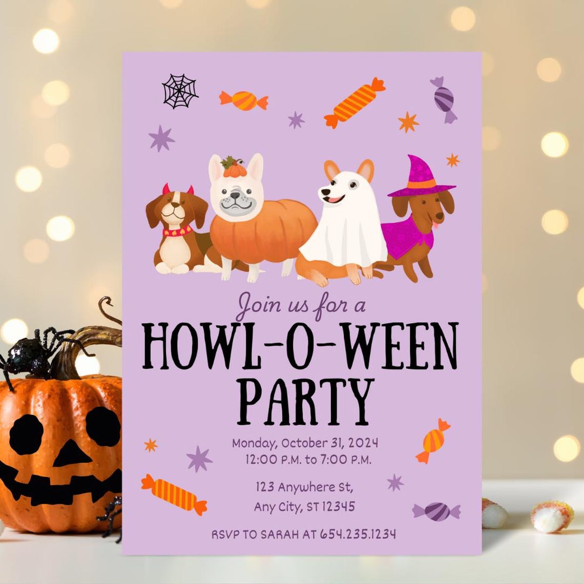 Halloween Dog Invite Template Dog Halloween Invitations Halloween ...