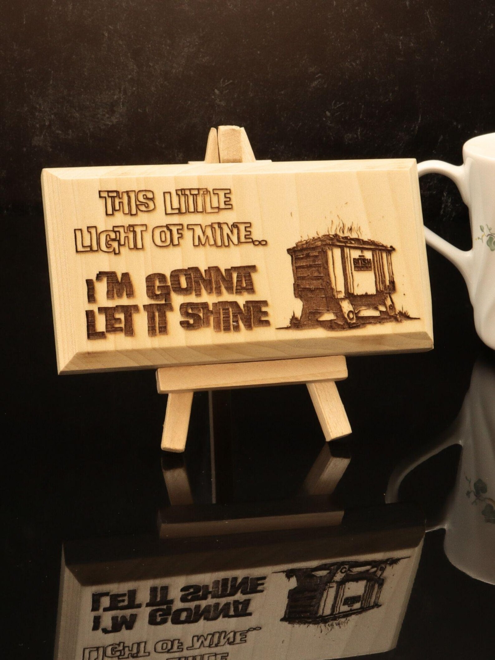 Funny Wall Art Dumpster Fire Cubicle Decor Gag Gift Mini Laser Engraved ...