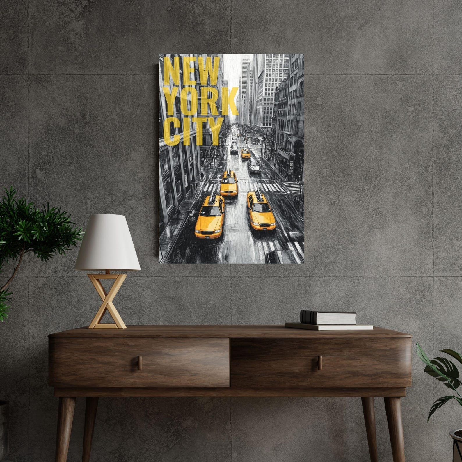 NYC Yellow Taxi Print: Pencil Sketch Cityscape (digital Download) - Etsy
