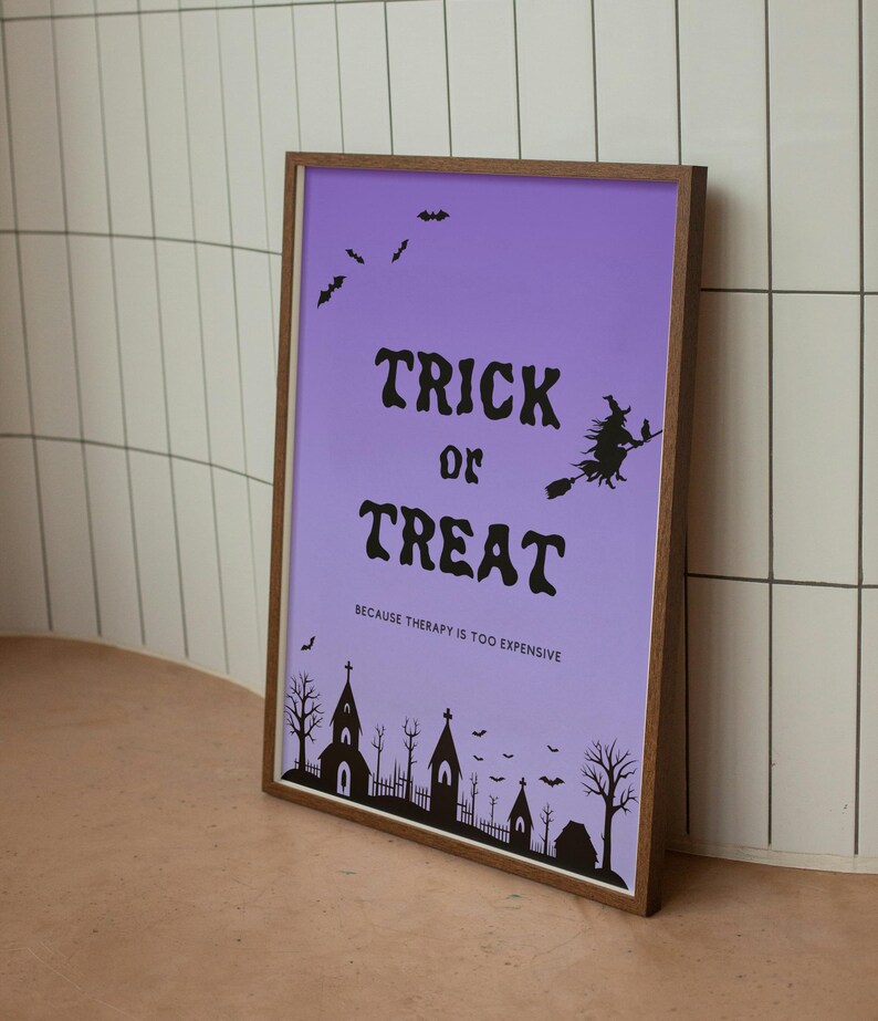 Printable Halloween Poster Funny Halloween Wall Art Digital Download ...