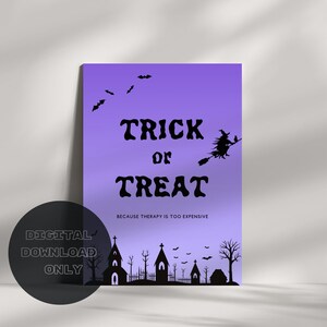 Printable Halloween Poster Funny Halloween Wall Art Digital Download ...