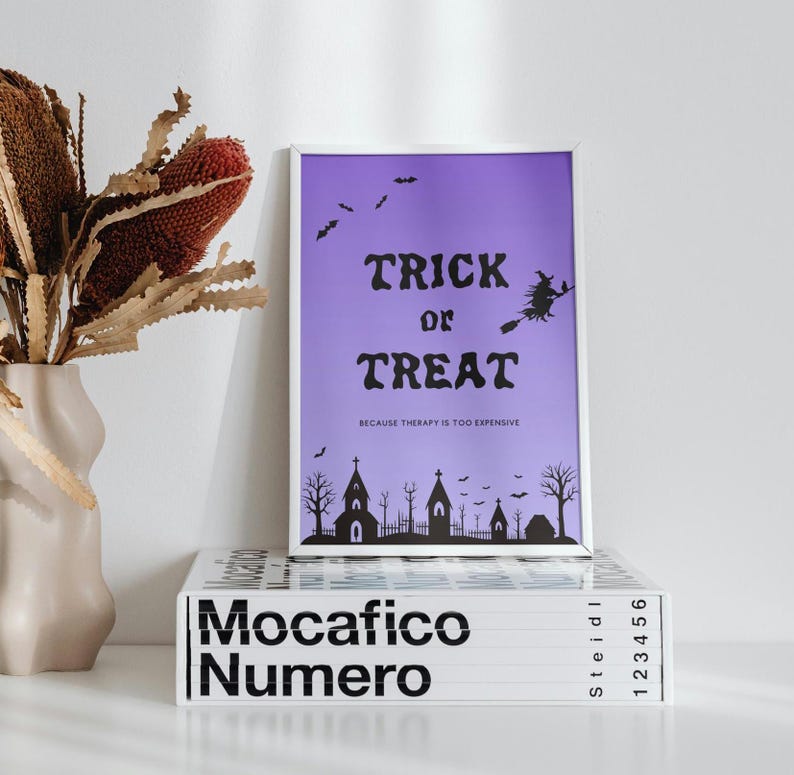 Printable Halloween Poster Funny Halloween Wall Art Digital Download ...