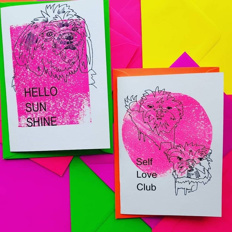 HELLO SUNSHINE- Neon Pink A6 Card - Etsy