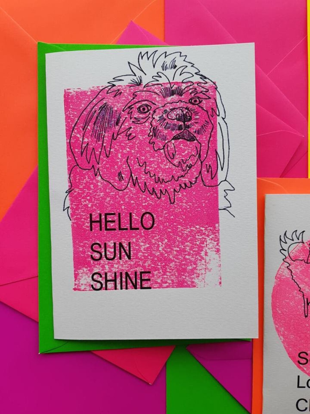 HELLO SUNSHINE- Neon Pink A6 Card - Etsy