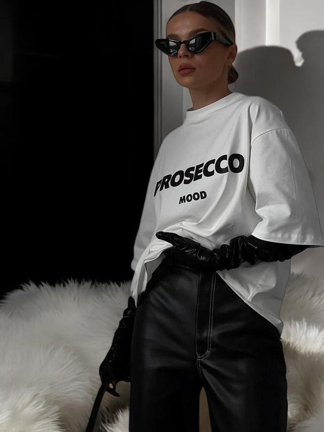 Prosecco Mood T-shirt - Funny Wine Lover Tee, Oversized Unisex Shirt ...