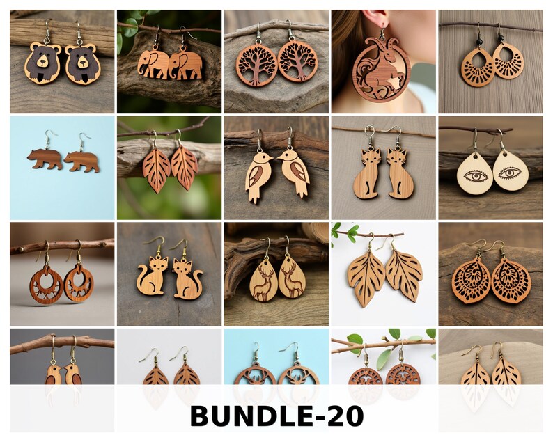Laser Cut Bundle Earring Templates, Boho Geometric Dangle Designs (SVG ...