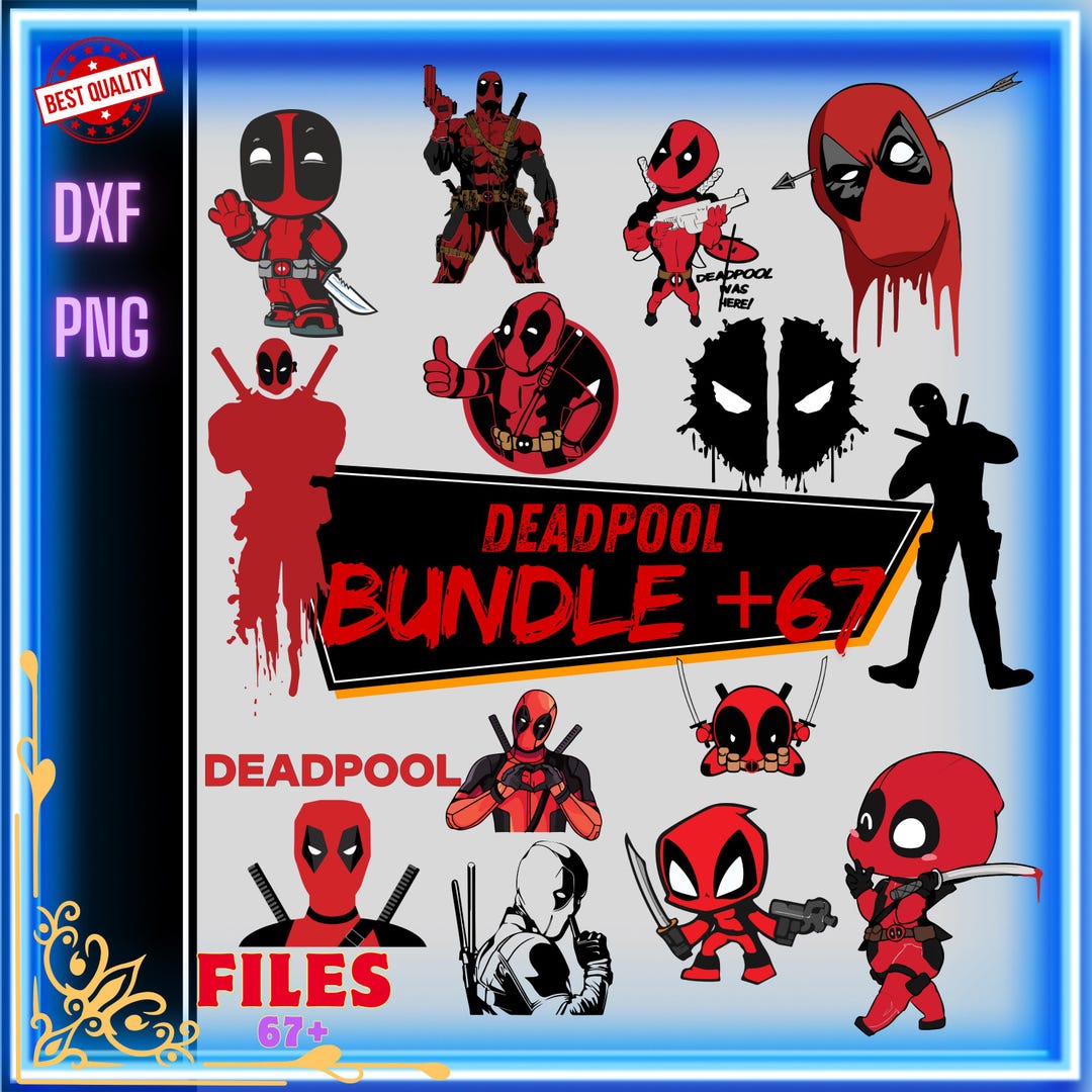 Paquete de Svg de Deadpool, Deadpool Png, Svg de superhéroe, Svg de ...