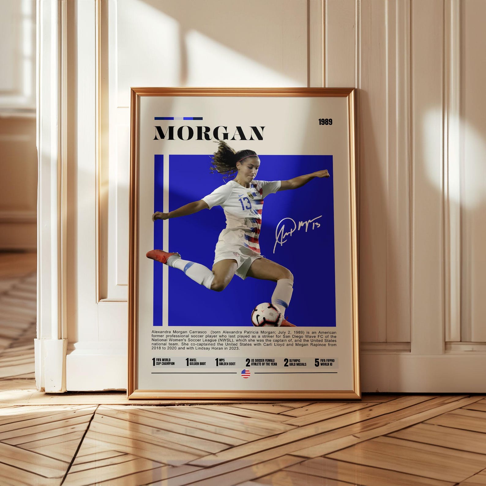 Alex Morgan Poster, USA Women Footballer, Soccer Gifts, Sports Poster ...