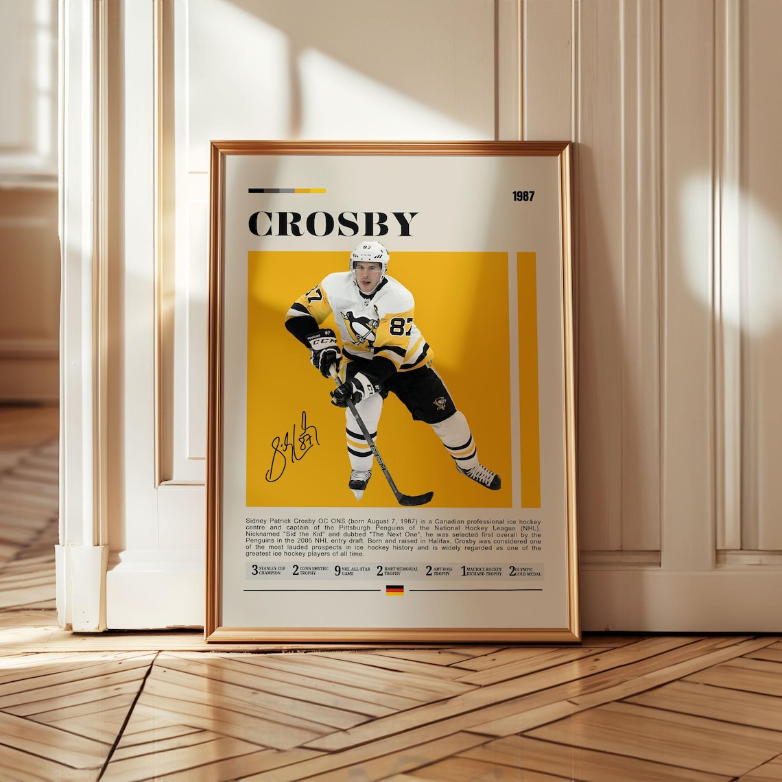 Sidney Crosby Poster, Pittsburgh Penguins Print, NHL Hockey Art, Sports ...