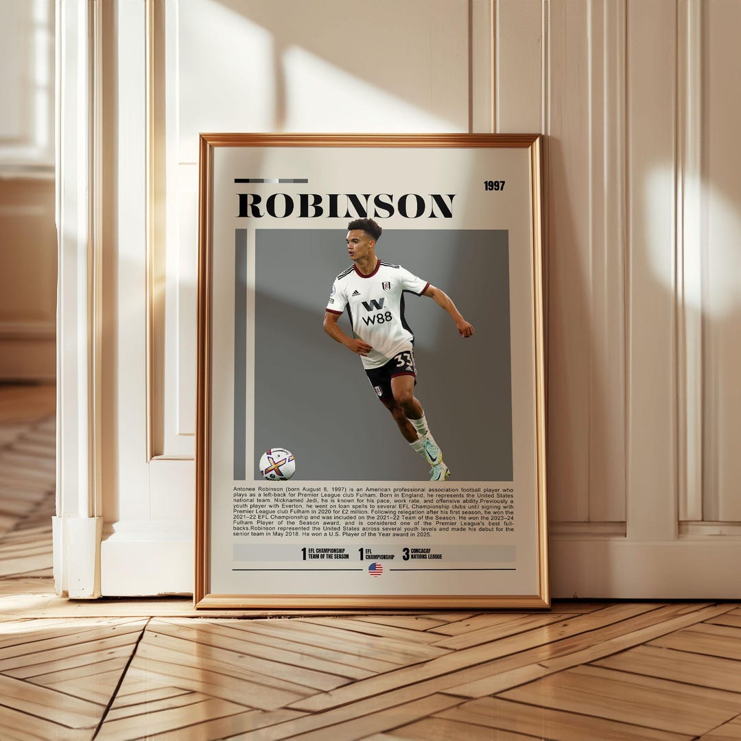 Antonee Robinson Poster, Fulham Poster, Soccer Gifts, Sports Poster ...