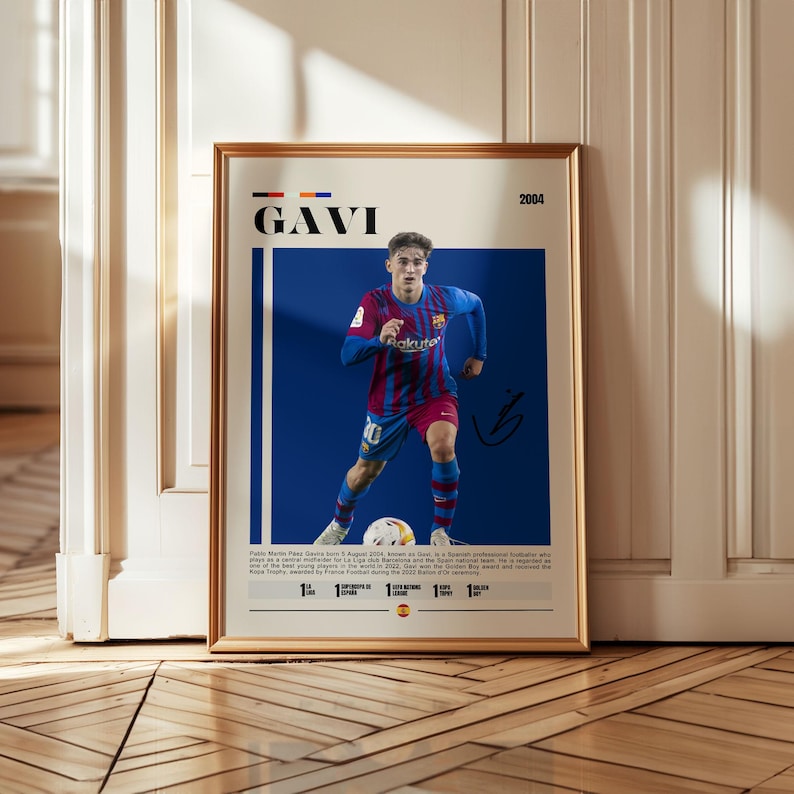 Gavi Poster, Barcelona Poster, Soccer Gifts, Sports Poster, Football ...