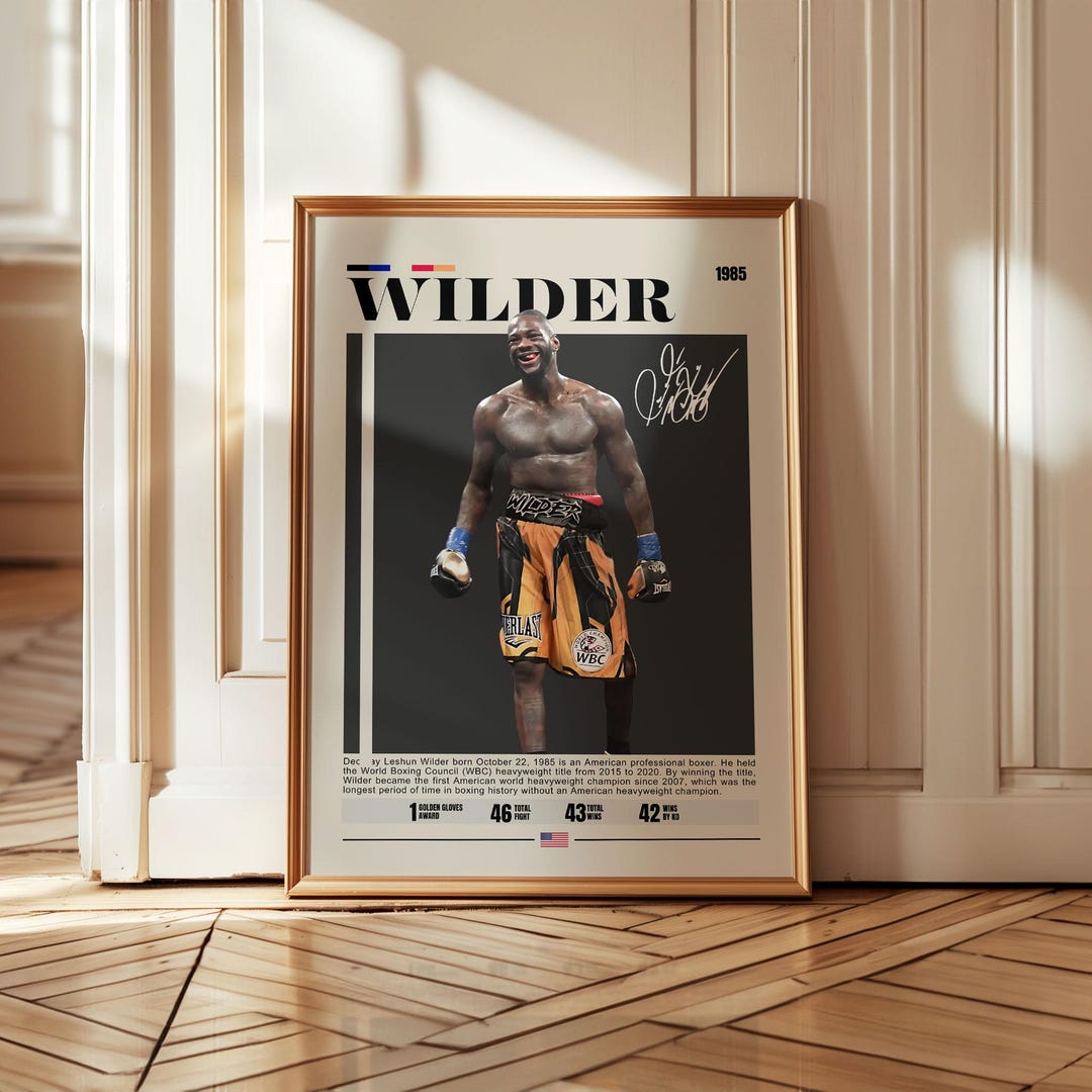 Deontay Wilder Poster, MMA Poster, Boxing Poster, Sports Poster, Mid ...