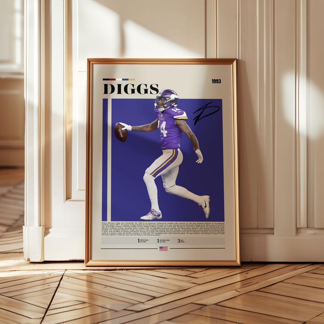 Stefon Diggs Poster, Buffalo Bills Print, NFL Poster, Sports Poster ...