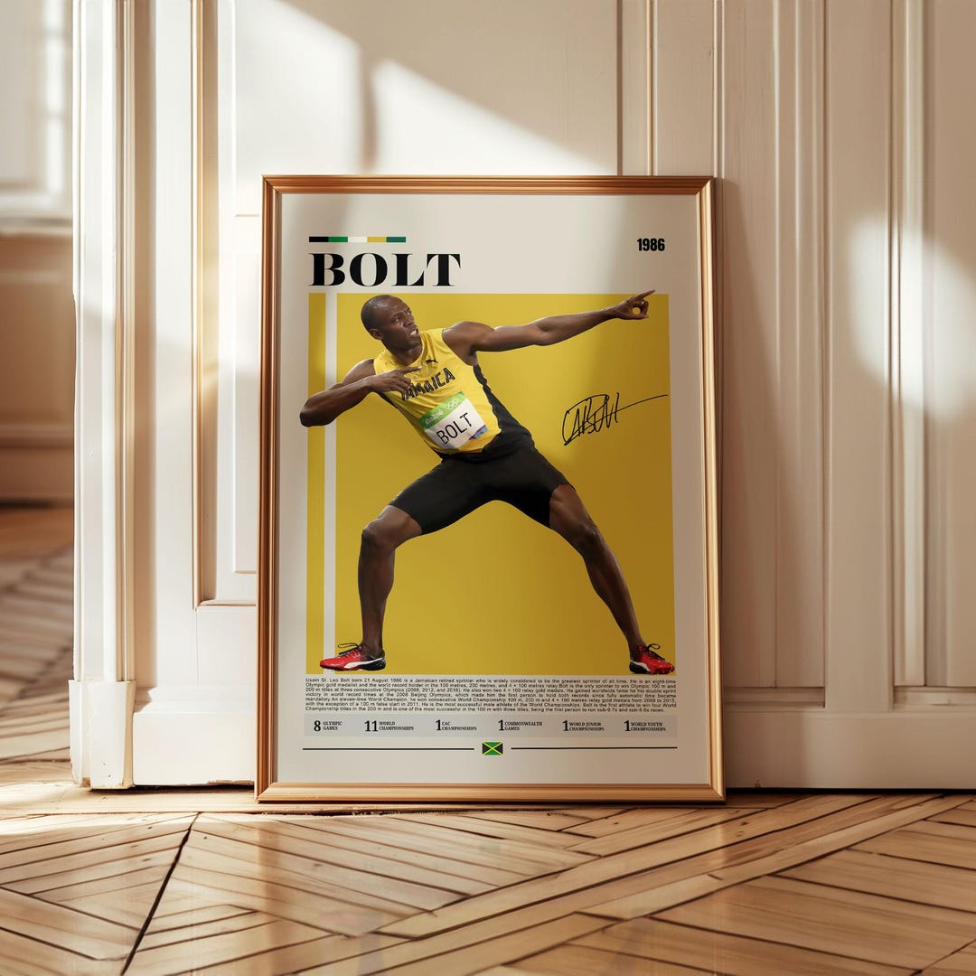 Usain Bolt Poster, Running Poster, Sports Poster, Modern Sports Art ...