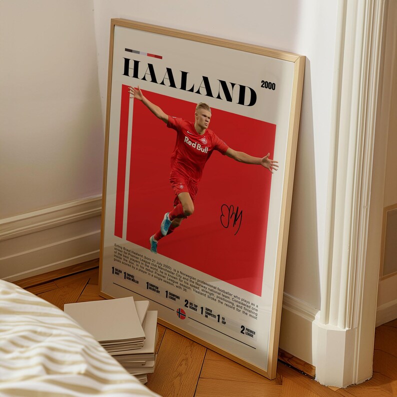 Erling Haaland Poster, Manchester City Poster, Soccer Gifts, Sports ...