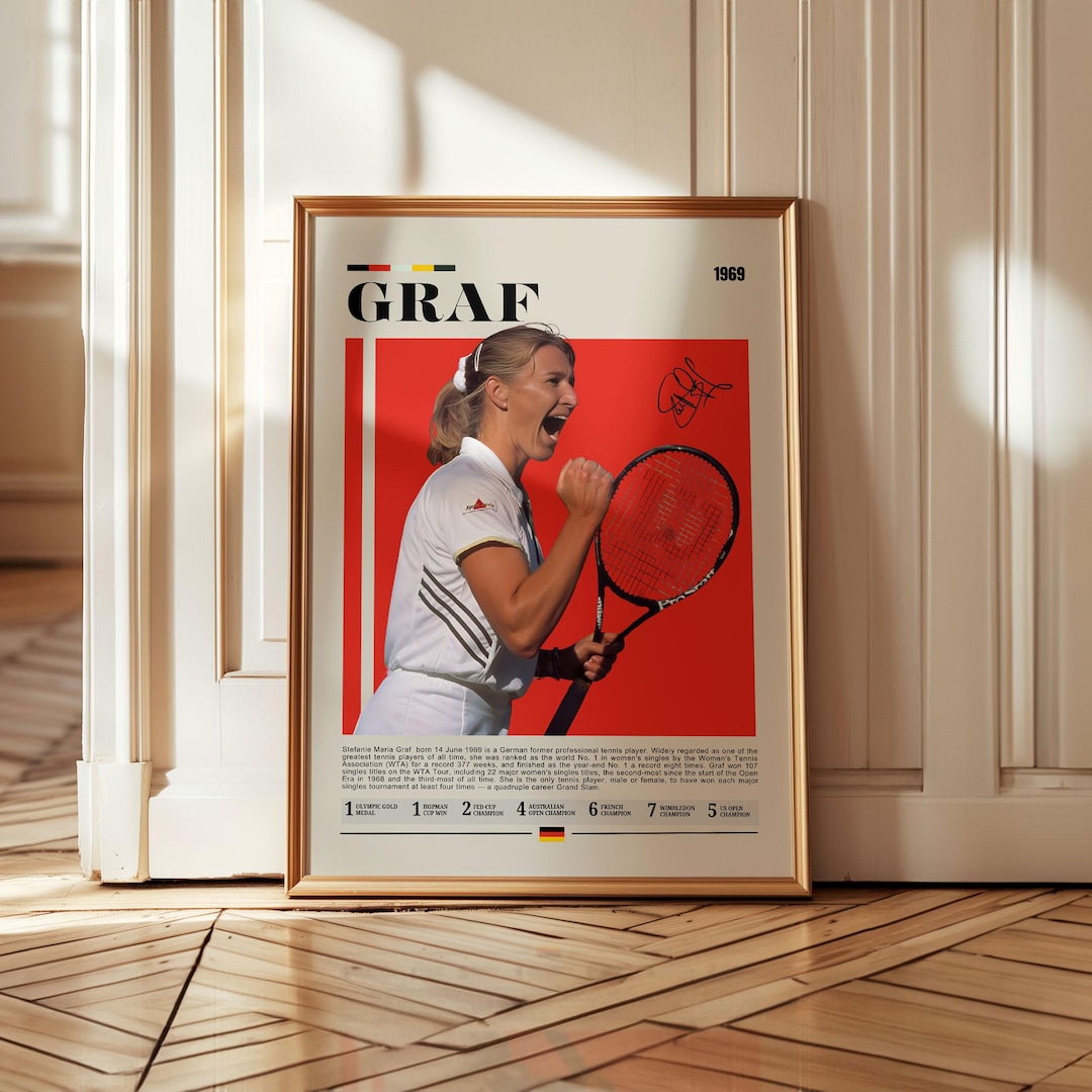 Stefanie Maria Graf Poster, Tennis Poster, Motivational Poster, Sports Poster, Modern Sports Art ...
