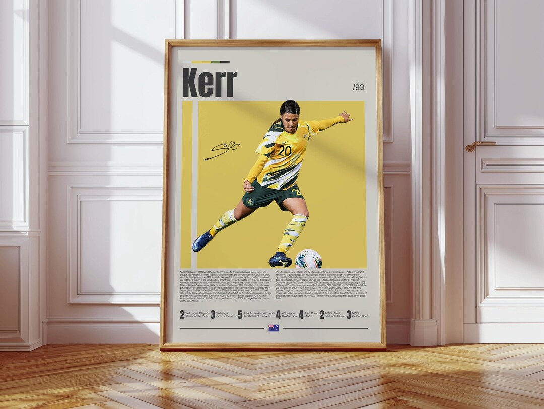 Sam Kerr Poster, Matildas Poster, Soccer Gifts, Sports Poster, Football ...