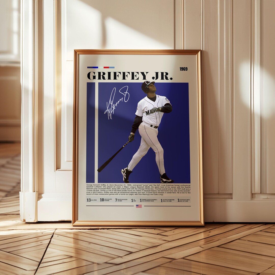 Ken Griffey Jr. Poster Wall Art, Seattle Mariners MLB Baseball Legend ...