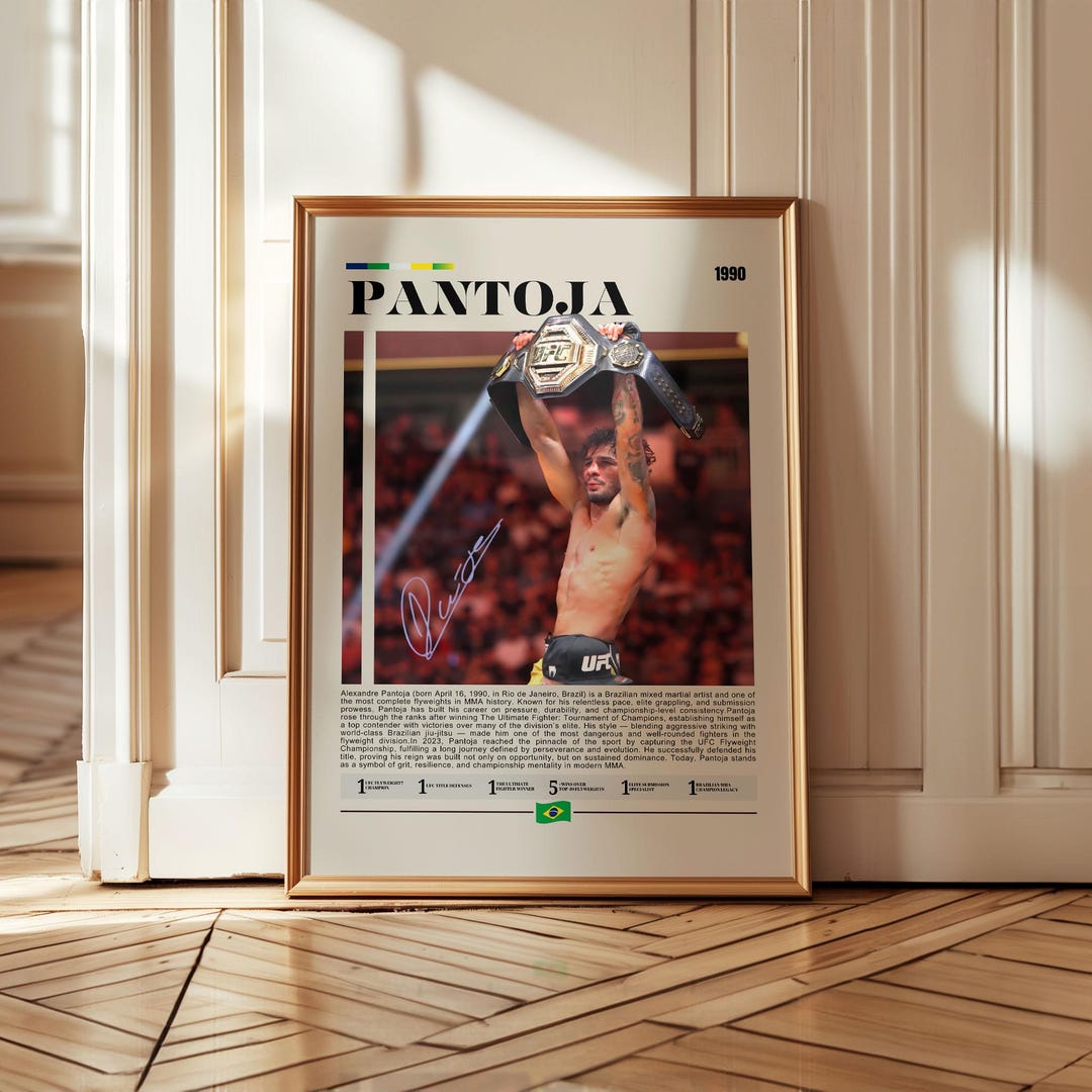 Alexandre Pantoja Poster, UFC Flyweight Champion Wall Art, MMA Fighter ...