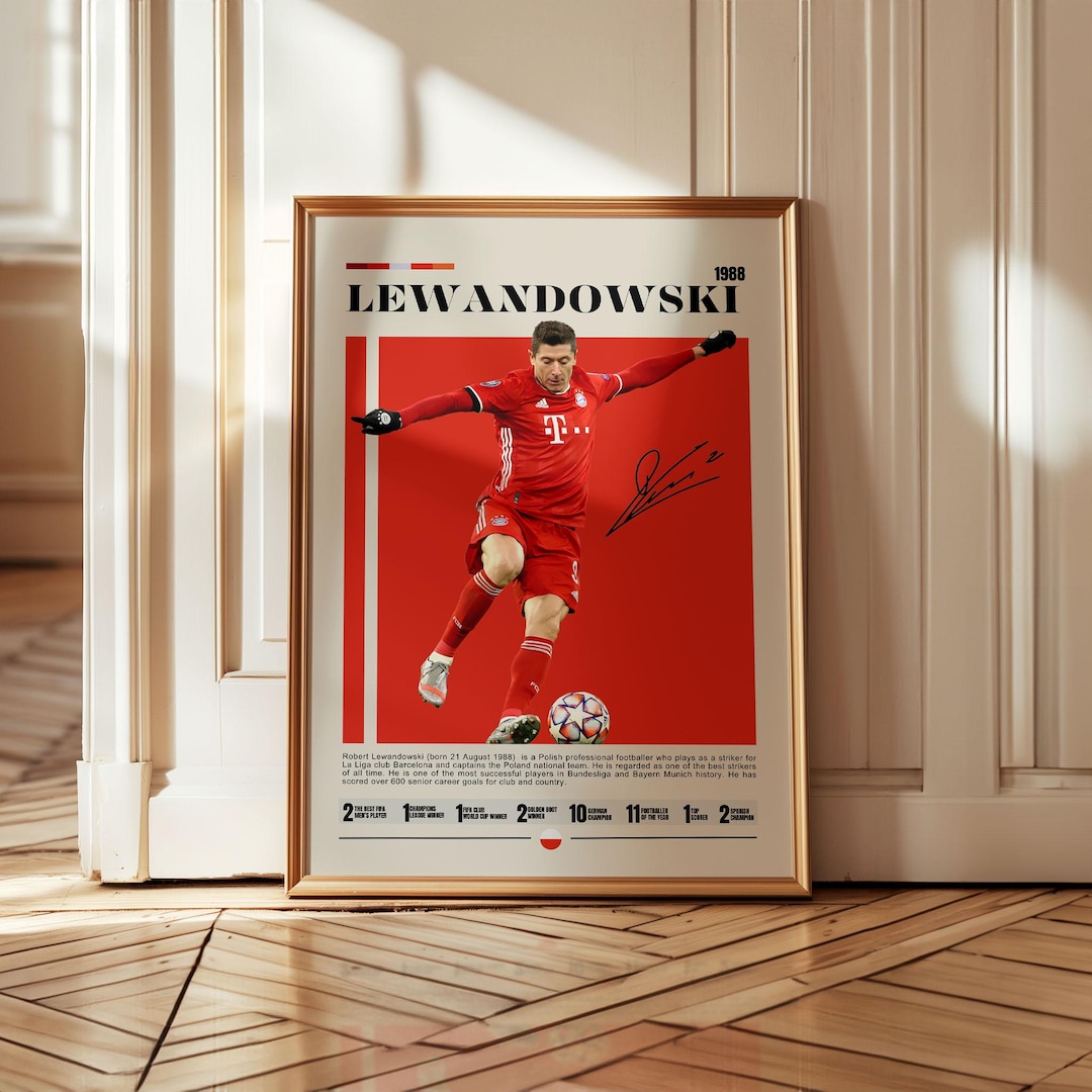 Robert Lewandowski Poster, Barcelona Poster, Poster, Soccer Gifts ...