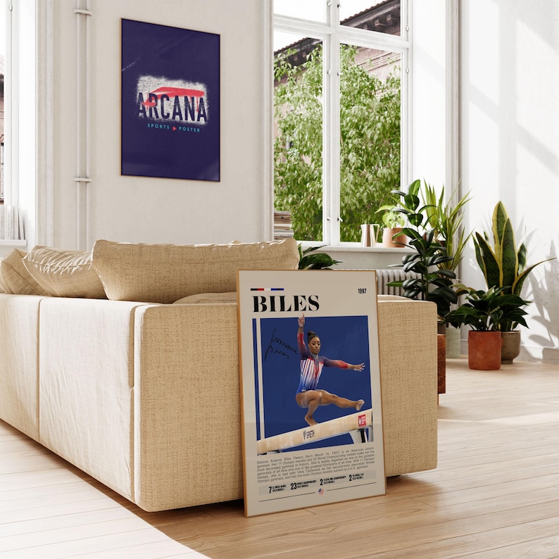 Simone Biles Poster, Gymnast Poster, Athletics Prints, Sports Poster ...
