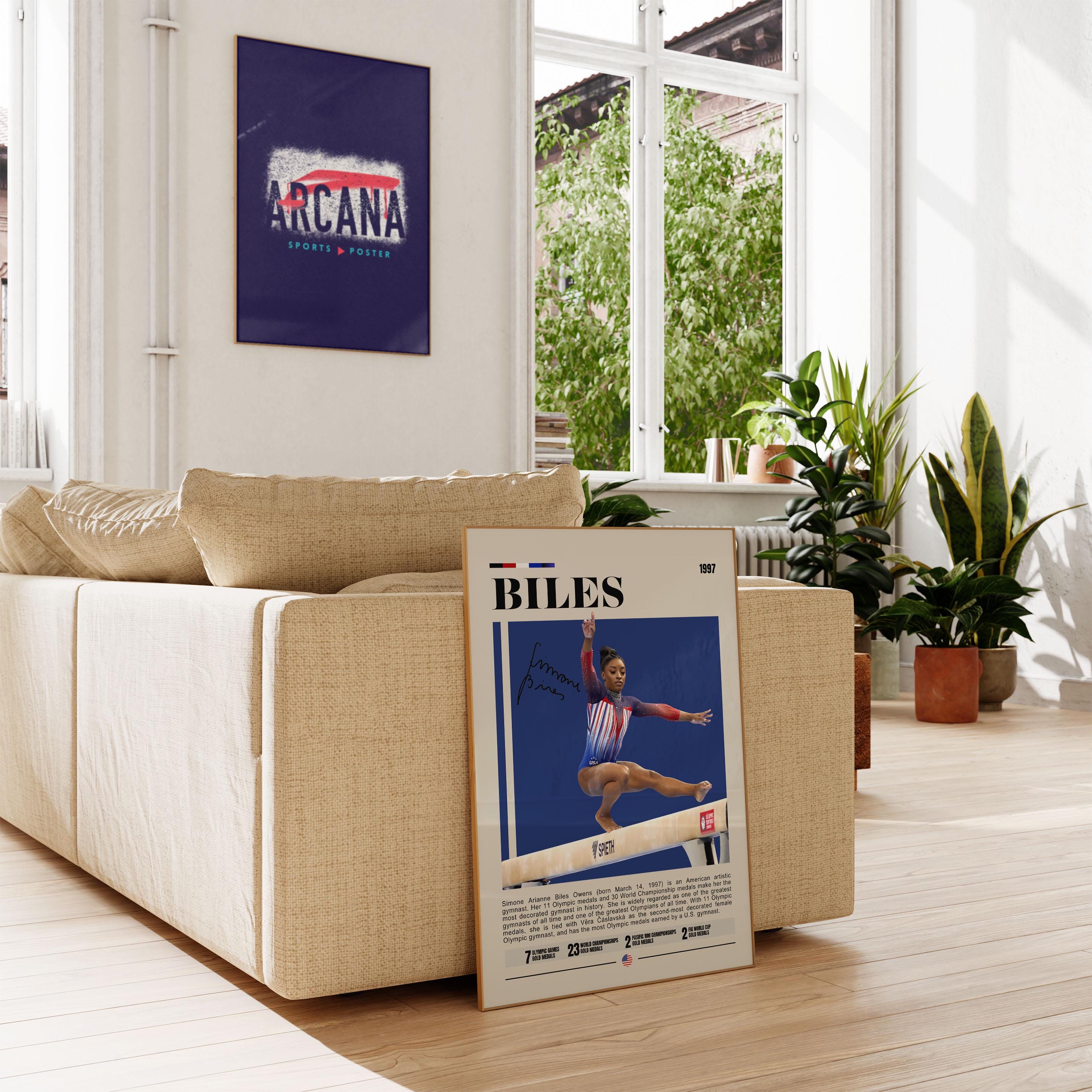 Simone Biles Poster, Gymnast Poster, Athletics Prints, Sports Poster ...