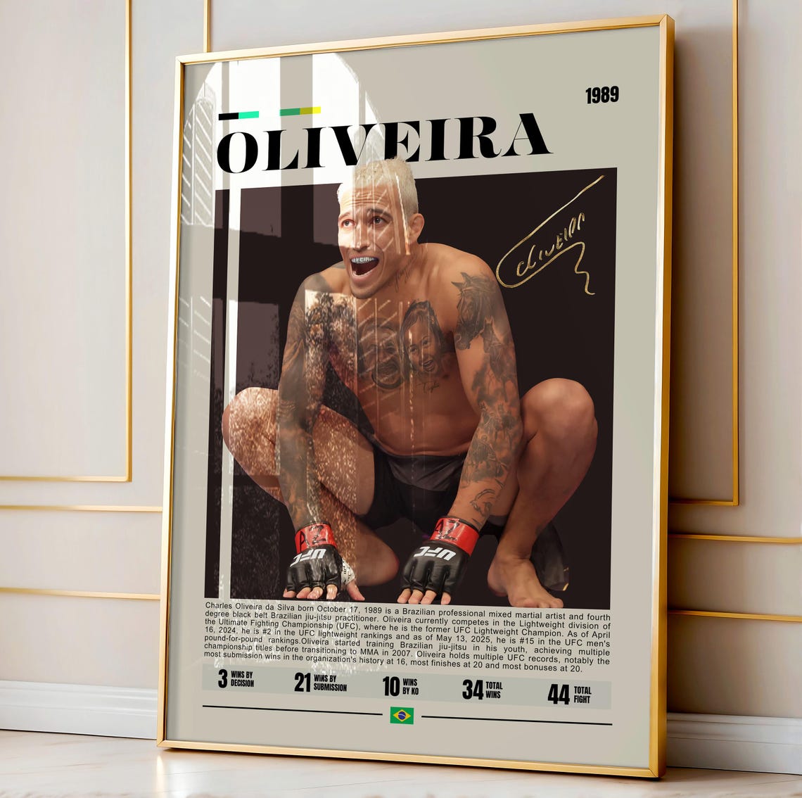 Charles Oliveira Poster, UFC Poster, MMA Poster, Boxing Poster, Sports ...