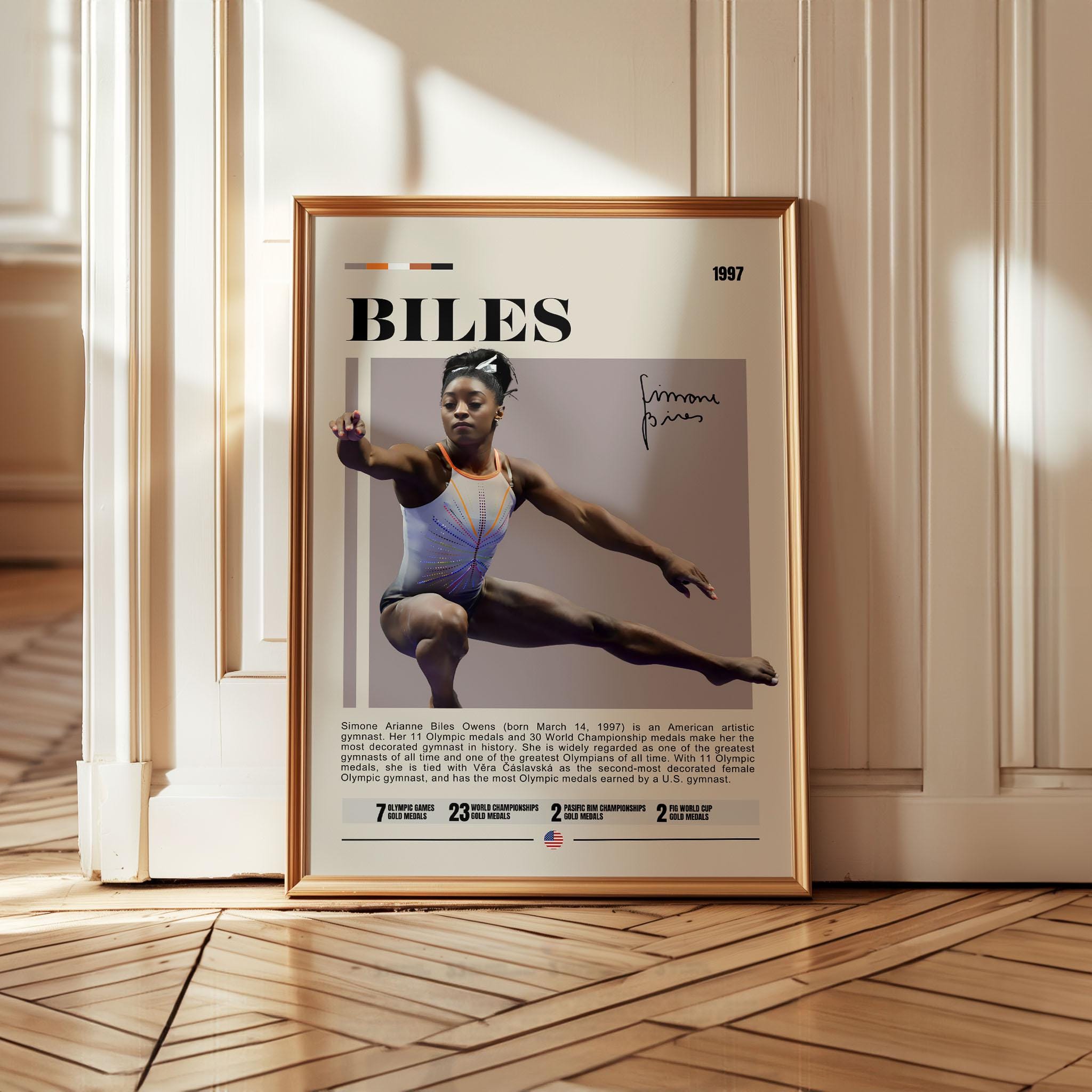 Simone Biles Wall Print – Inspirational Female Athlete Poster ...