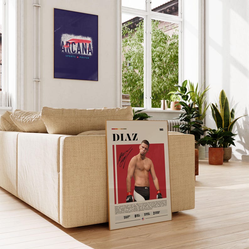 Nate Diaz Poster, UFC Poster, MMA Poster, Boxing Poster, Sports Poster ...