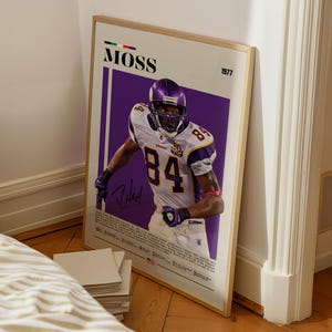Randy Moss Poster, NFL Poster, Sports Poster, Modern Sports Art, NFL ...