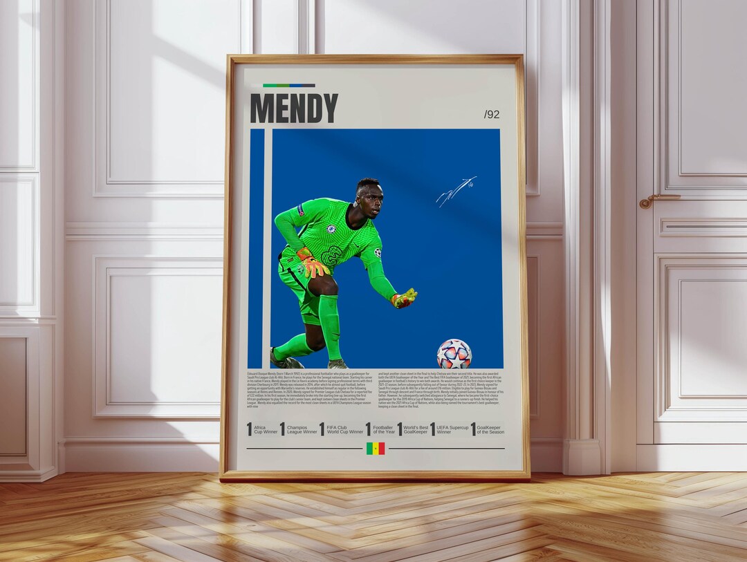 Édouard Mendy Poster, Chelsea Poster, Soccer Gifts, Sports Poster ...