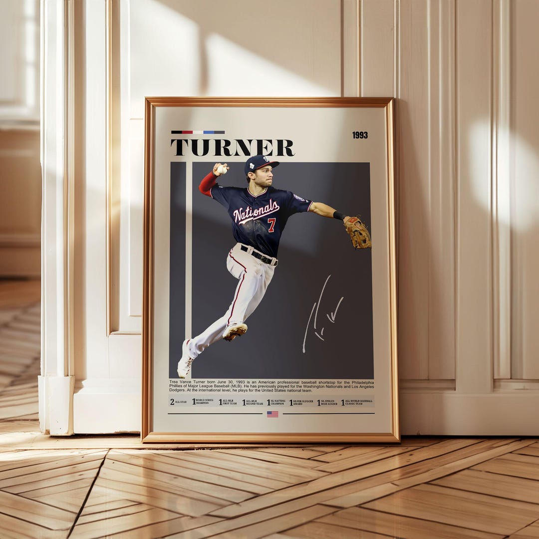 Trea Turner Poster, Washington Nationals, Baseball Art, Baseball Print ...