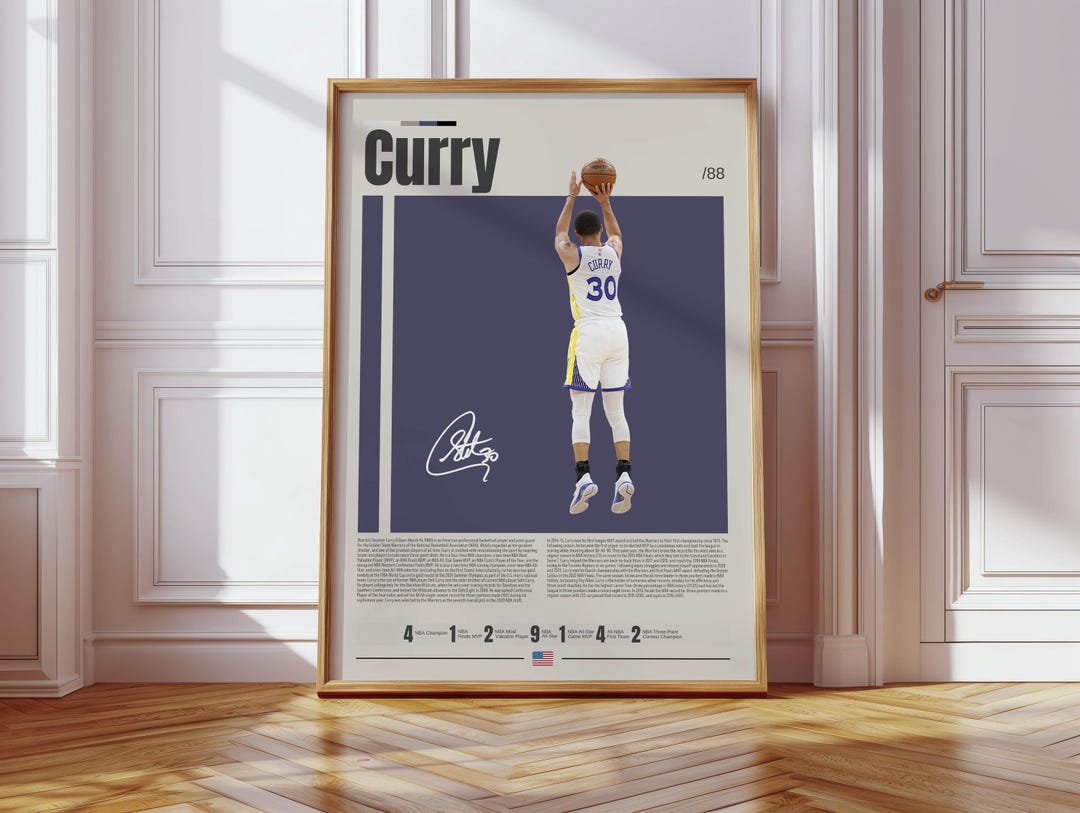 Stephen Curry Poster, Golden State Warriors Poster, NBA Poster, Sports ...