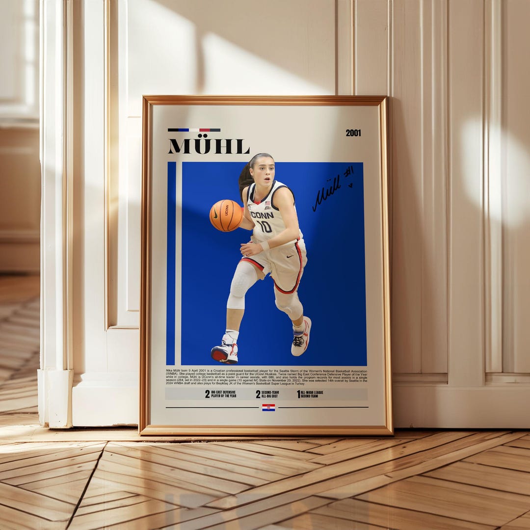 Nika Mühl Poster, Seattle Storm, WNBA Poster, Sports Poster, Mid ...