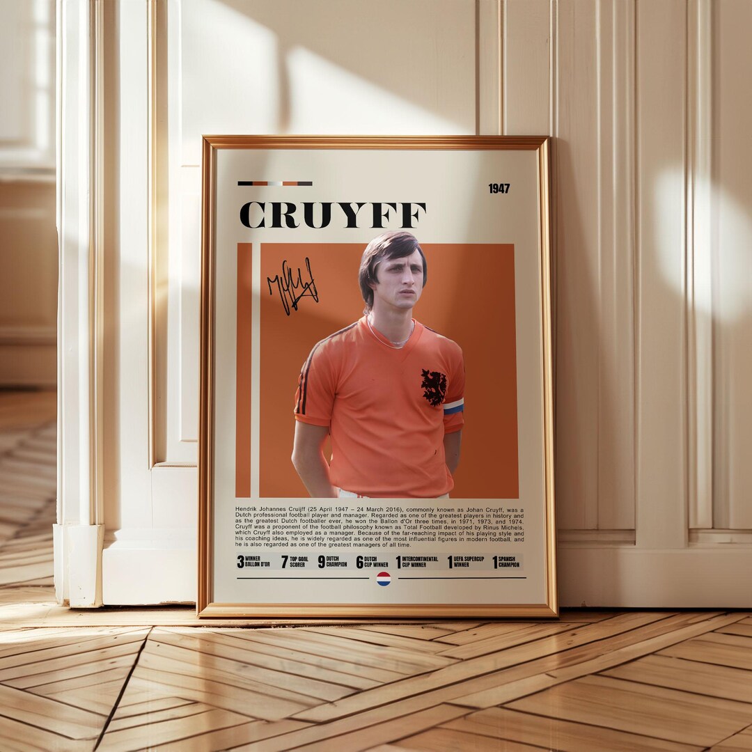 Johan Cruyff Poster,netherlands Footballer Poster,soccer Gifts, Sports ...