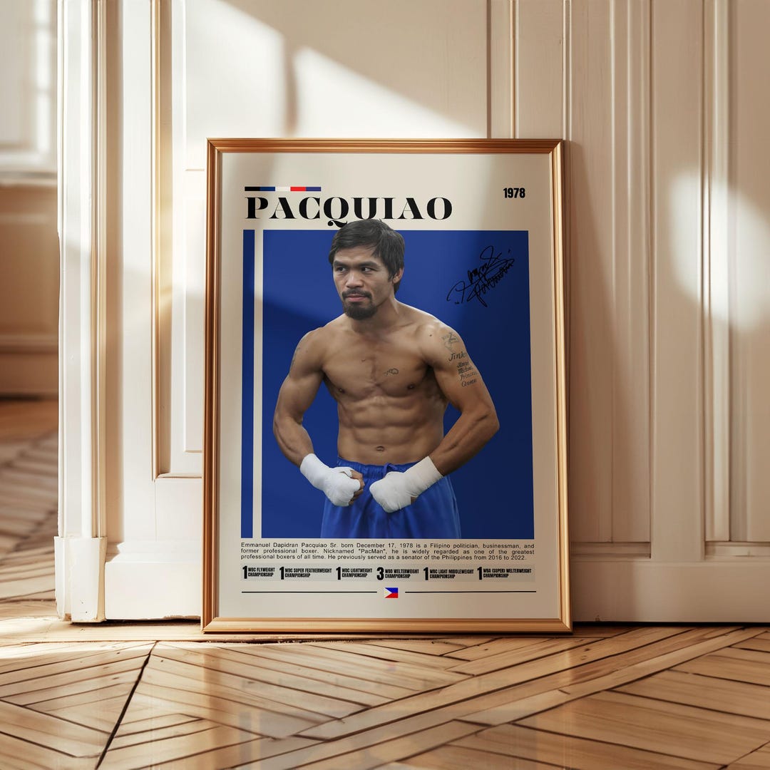 Manny Pacquiao Poster, Boxing Legend Wall Art, Sports Decor for Fans ...