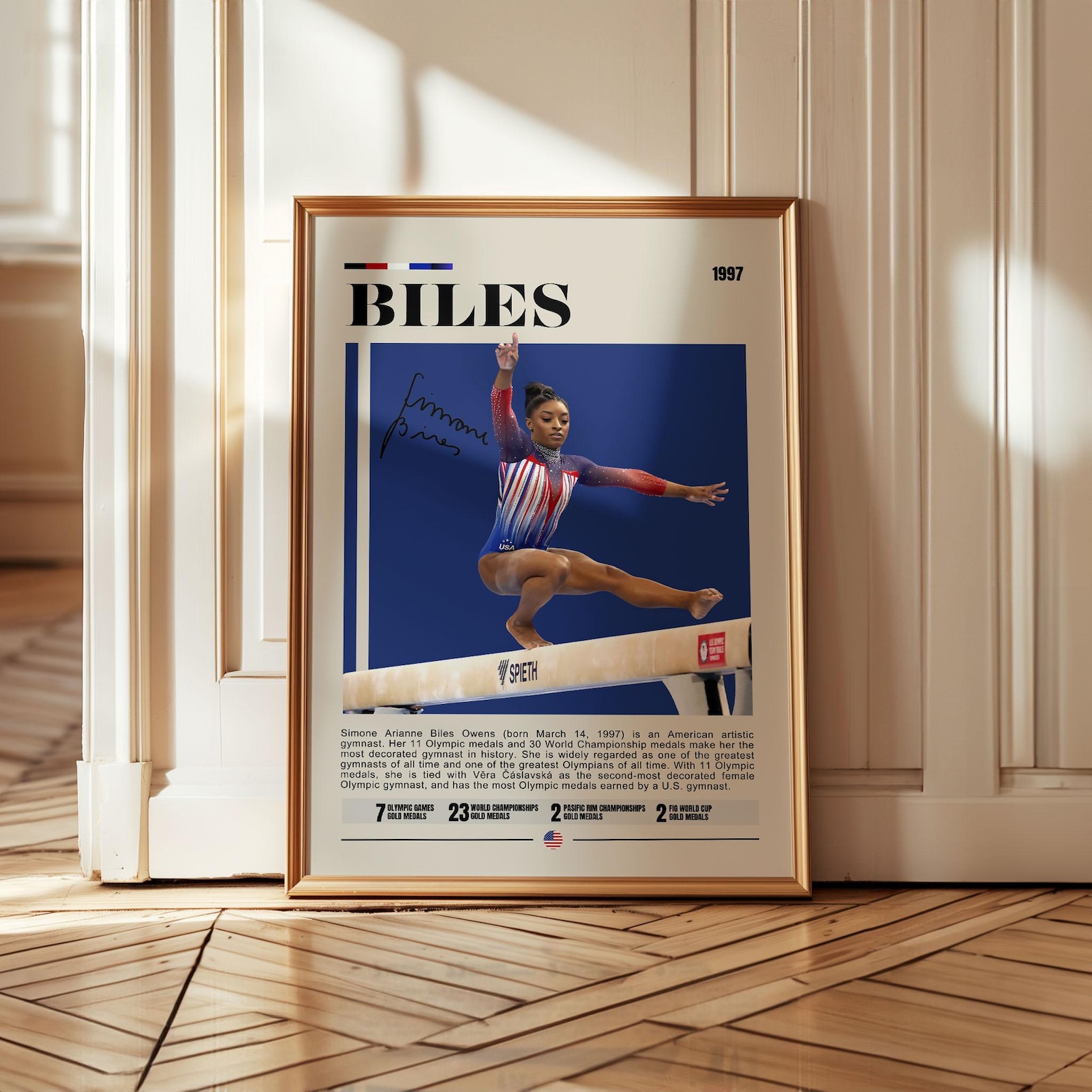 Simone Biles Poster, Gymnast Poster, Athletics Prints, Sports Poster ...