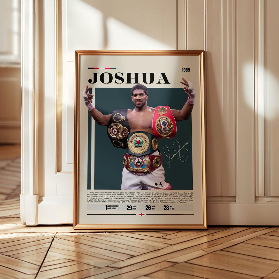 Anthony Joshua Poster, MMA Poster, Boxing Poster, Sports Poster, Mid ...