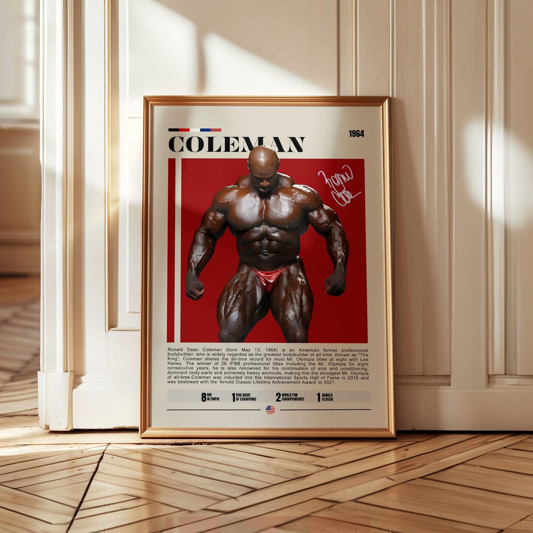 Ronnie Coleman Poster, Bodybuilding Poster, Gym Wall Art, Sports Poster ...