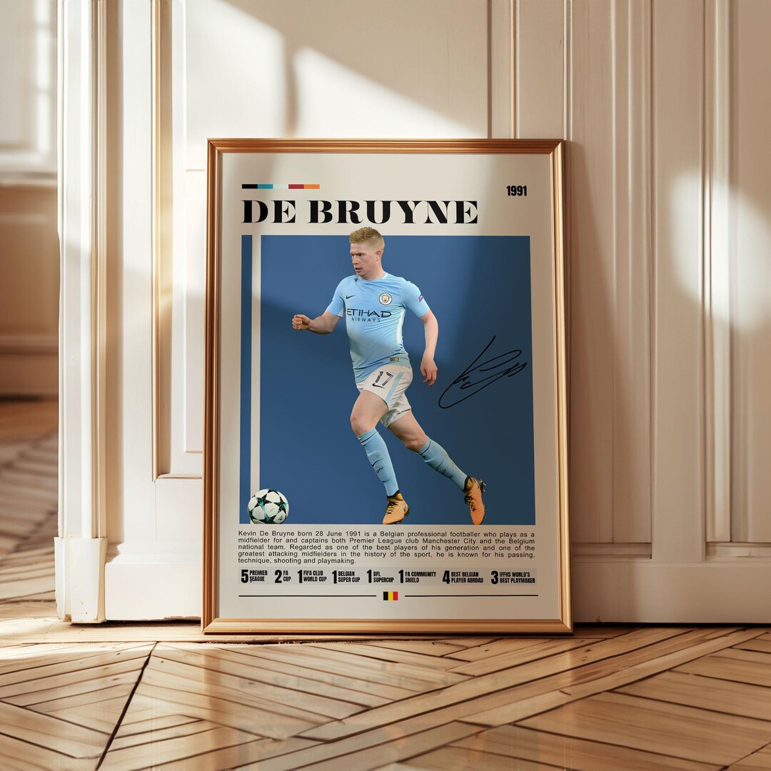 Kevin De Bruyne Poster, Manchester City Soccer Wall Art - Etsy